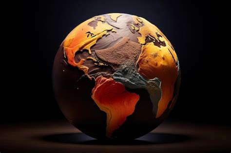 Premium Photo Earth Globe With A Transparent Overlay Of The Earths Layers Representing Geology