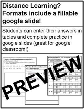 Practice Orbitals And Quantum Numbers By Ms E Loves Science TPT