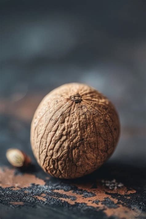 A Walnut Shell And Nut On A Table Suitable For Food And Nutrition