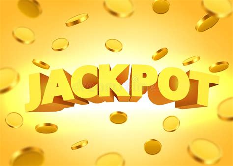 Jackpot Sign With Gold Realistic 3d Coins Background Stock Vector