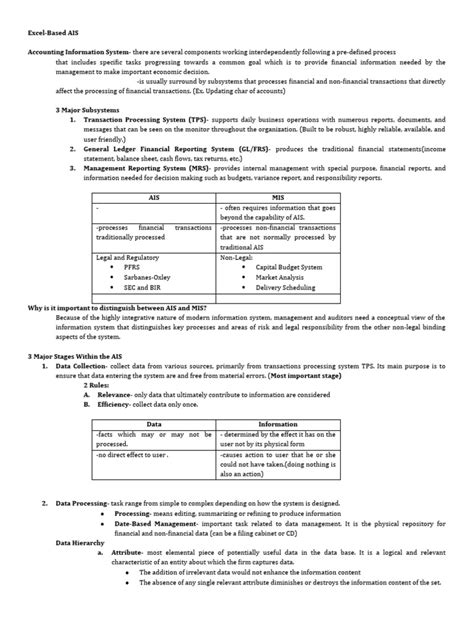 Excel Based Ais Pdf Information Databases