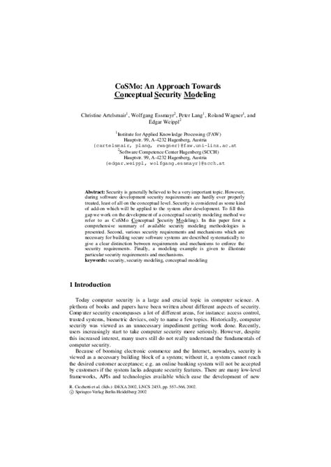 pdf cosmo an approach towards conceptual security modeling