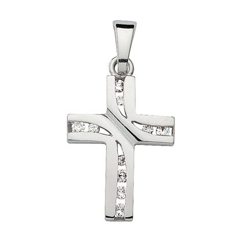 AOS203 Pendentif croix chrétienne en argent massif 925 1000 Circoniums