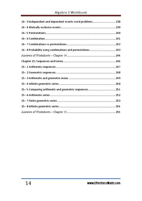 Algebra Ii Workbook Comprehensive Activities For Mastering Essential
