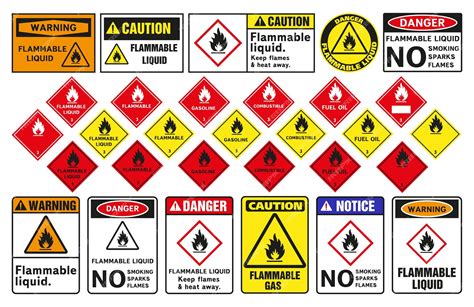 Señal De Advertencia De Líquidos Inflamables Ideal Para Fondos Y Fondos