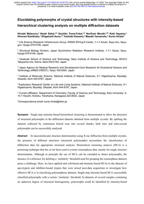 PDF Elucidating Polymorphs Of Crystal Structures With Intensity Based Hierarchical Clustering