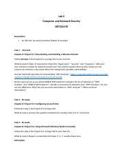 Lab V Docx Lab Computer And Network Security Info Description For This Lab We Seek To