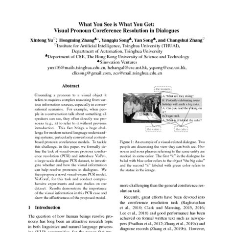 What You See Is What You Get Visual Pronoun Coreference Resolution In Dialogues Acl Anthology