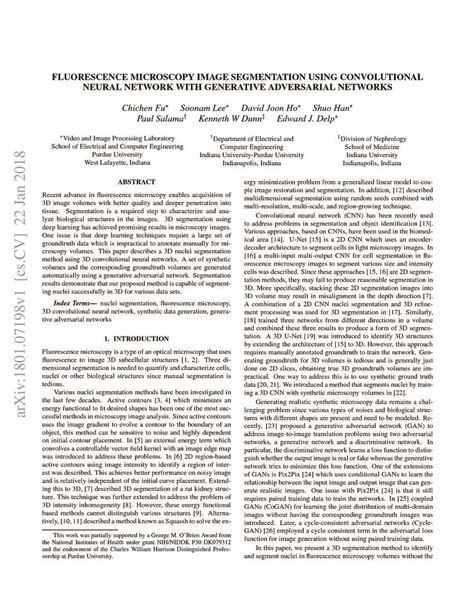 Fluorescence Microscopy Image Segmentation Using Convolutional Neural