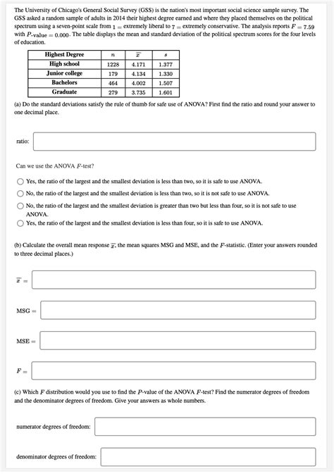 Solved The University Of Chicago S General Social Survey Chegg