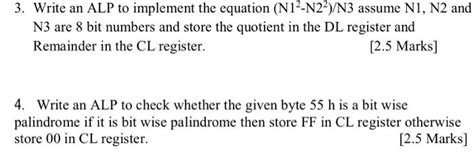 Solved 3 Write An Alp To Implement The Equation