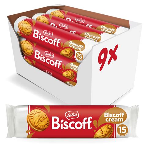 Lotus Biscoff Sandwich Cookies Vegan Double Biscuits With Cream Filling 15 Pack 9x150g