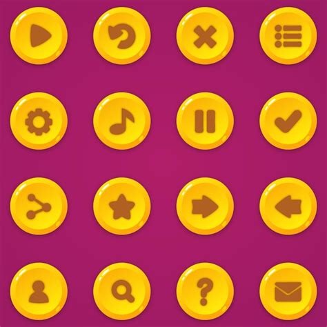 Premium Vector Set Of Round Buttons In Cartoon Style Round Buttons