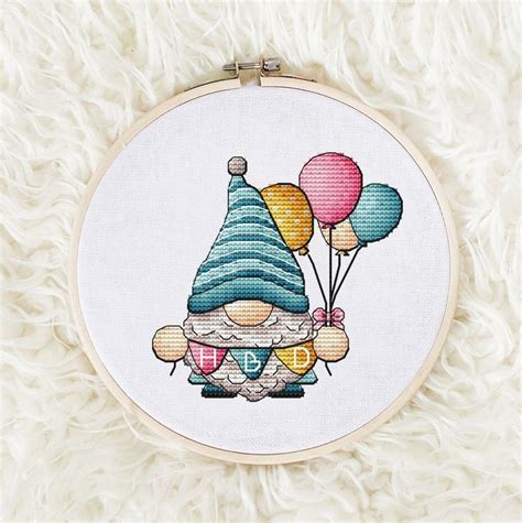 Gnomes Cross Stitch Pattern Pdf Happy Birthday Cross Stitch Cute
