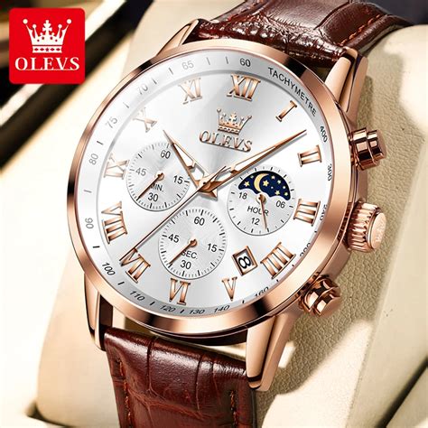 OLEVS Reloj De Cuarzo Deportivo Para Hombre Cron Grafo De Pulsera Multifunci N Resistente Al