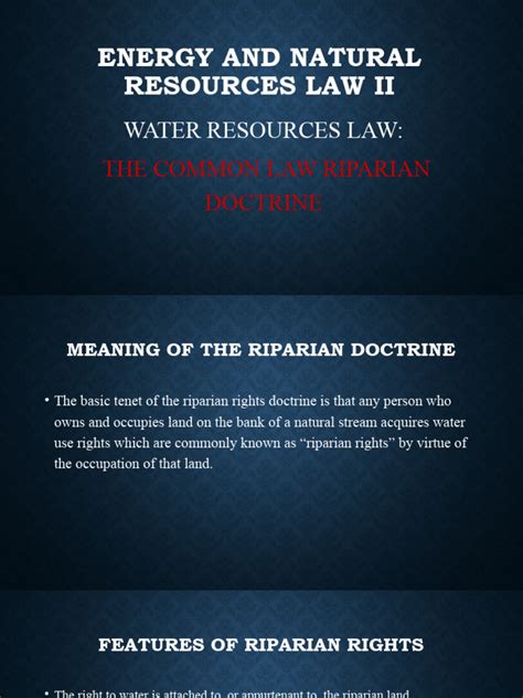 Riparian Rights Slides Pdf Riparian Zone Stream