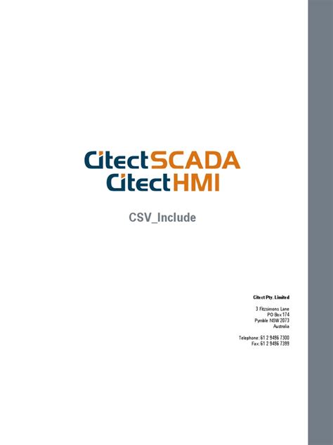 Citectscada Csv Include Pdf Pdf Computer Monitor Microsoft Windows