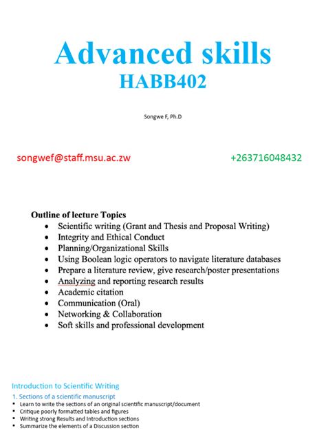 Advanced Skills Lecture 1 Pdf Hypothesis Abstract Summary