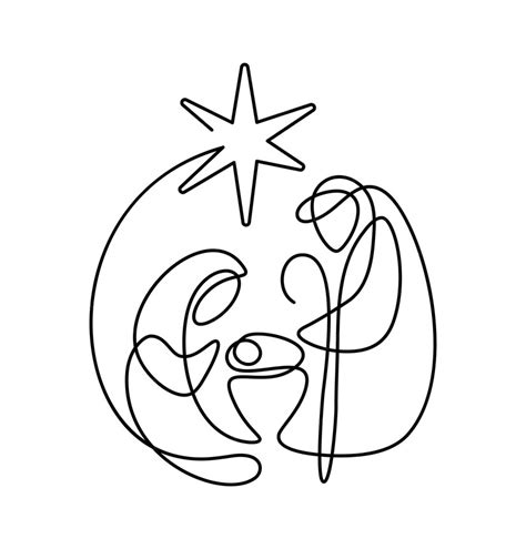 Vector Navidad Belén Religioso Cristiano Del Niño Jesús Con María Y