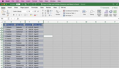 How To Hide And Unhide Columns And Rows In Excel Layer Blog