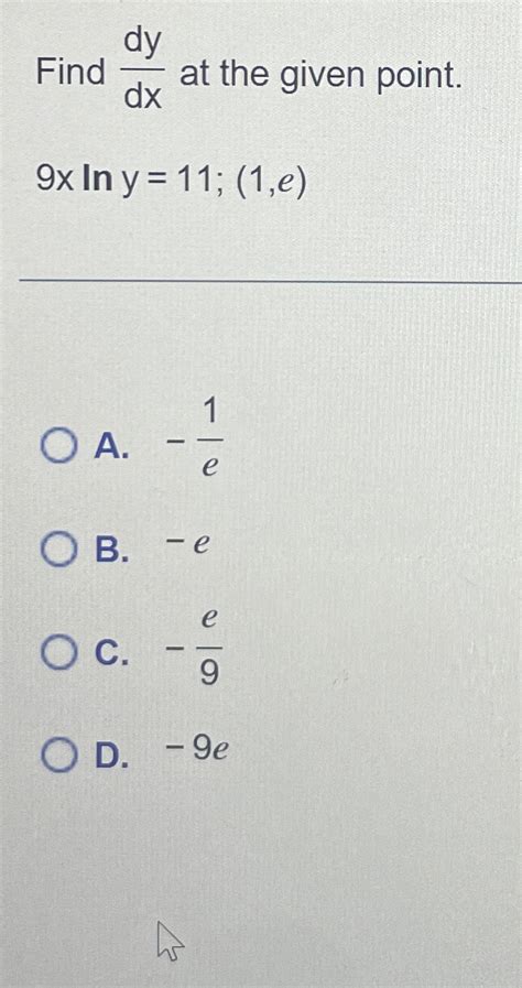 Solved Find Dydx ﻿at The Given