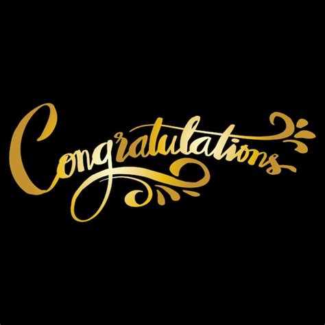 Premium Vector Congratulations Card Hand Lettering Gold Calligraphy