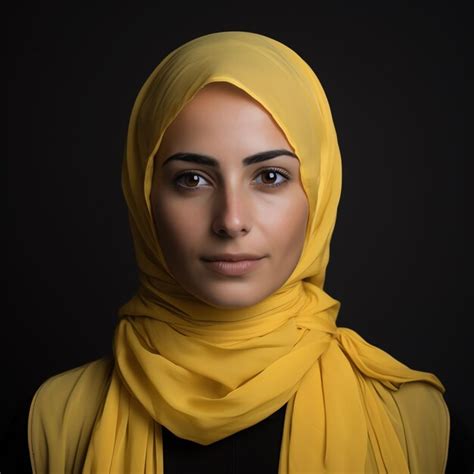 A Woman Wearing A Yellow Scarf Premium AI Generated Image