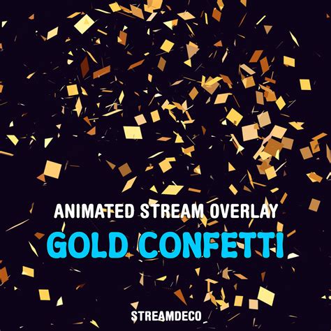 Twitch Alert Animated Gold Confetti Glitter Festive Stream Alert For