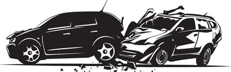 Car Crash Canvas Vector Black Accident Logo Fragmented Fiasco Black Car