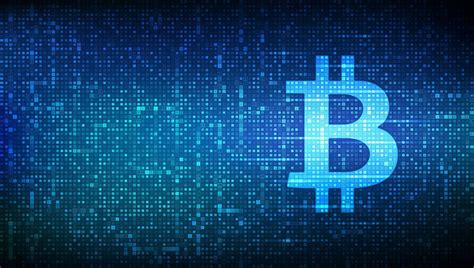 Bitcoin Icon Made With Binary Code Blockchain Technology Bitcoin