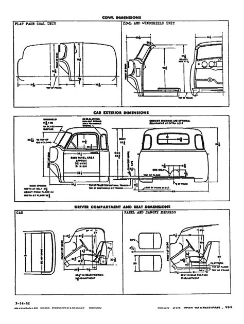 1952 Chevrolet Specifications Pack