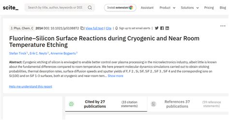 Fluorinesilicon Surface Reactions During Cryogenic And Near Room
