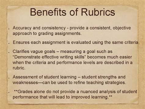 Defining The Goals Developing Rubrics That Support Student