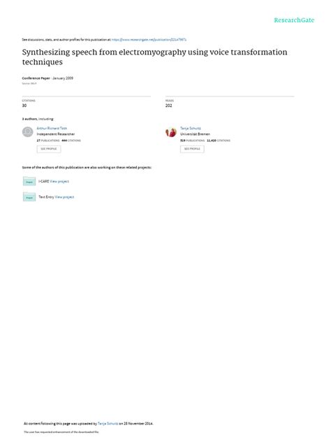 Synthesizing Speech From Electromyography Using Voice Transformation Techniques Pdf Speech