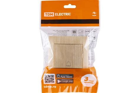 Звонковая кнопка TDM ELECTRIC 6А сосна Лама SQ1815-0308 - выгодная цена ...