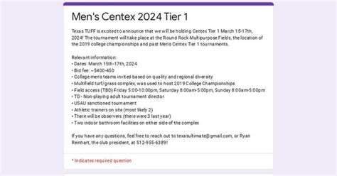 Centex 2024 Interest Form R Ultimate
