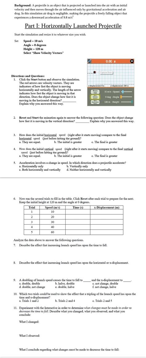 Solved Lab Background A Projectile Is An Object T