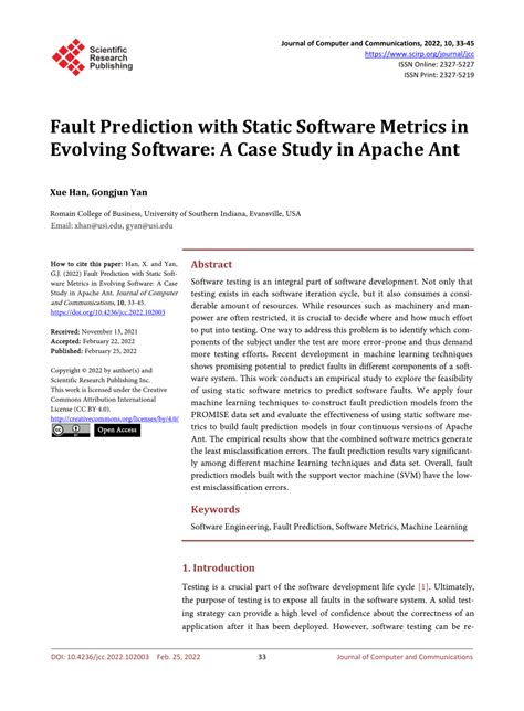pdf fault prediction with static software metrics in evolving
