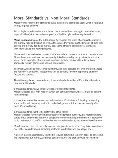 Module 11 Moral And Non Moral Standards Pdf Morality Good And Evil