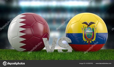 カタール2022サッカーワールドカップグループaカタール対エクアドル 3dイラスト — ストック写真 © Julydfg 610026762