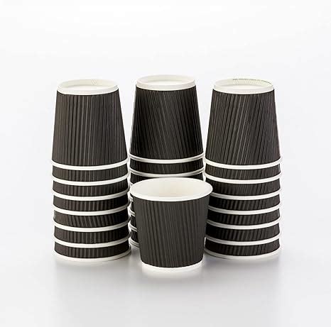 Amazon 500 CT Disposable Black 4 OZ Hot Beverage Cups With Ripple