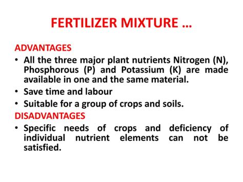 FERTILIZERS,FERTILIZER MIXTURES AND NPK CONTENT SMG | PPTX | Agriculture | Industries