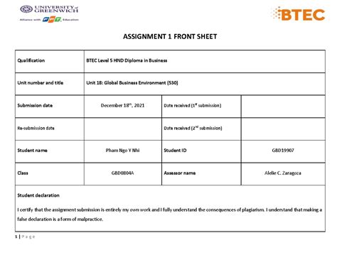 530 ASM1 Pham Ngo Y Nhi GBD19907 ASSIGNMENT 1 FRONT SHEET