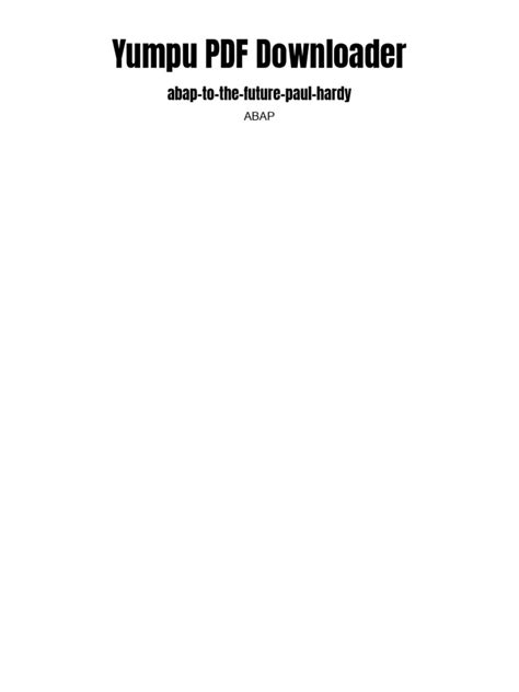 Abap To The Future Pdf