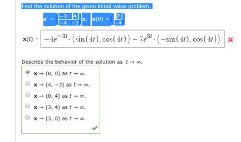 Solved Find The Solution Of The Given Initial Value Problem