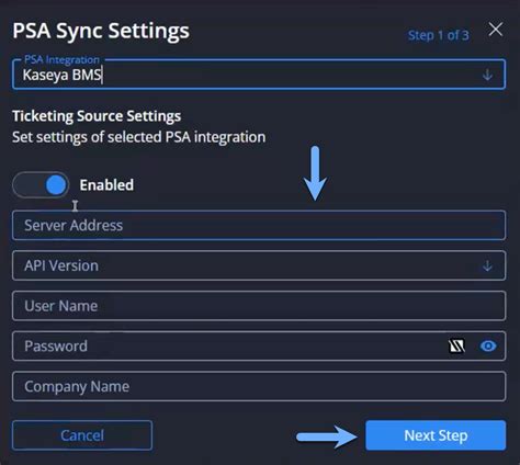 Integrating With Kaseya BMS PSA Backup Radar
