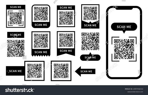 Qr Code Scan Me Vector Icons Stock Vector Royalty Free Shutterstock