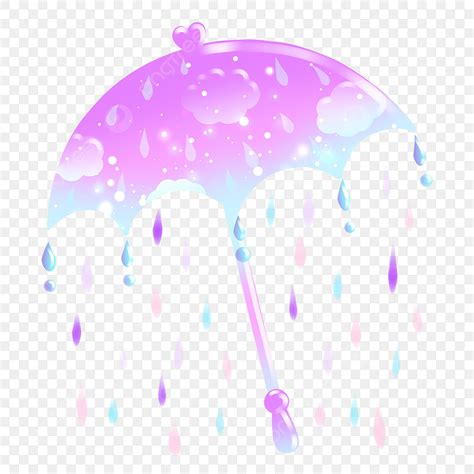 夢幻雨傘 撐開的雨傘 圓形雨傘 紫色雨傘 撐開的雨傘 夢幻紫色雨傘插畫 彩色的雨滴素材圖案PSD和PNG圖片免費下載