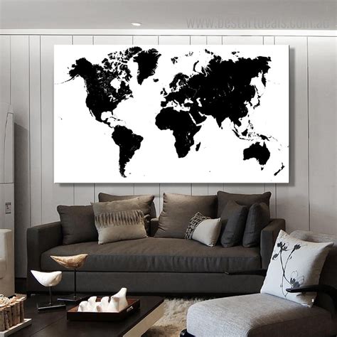 Buy Ink Map Canvas Print Wall Art Decor