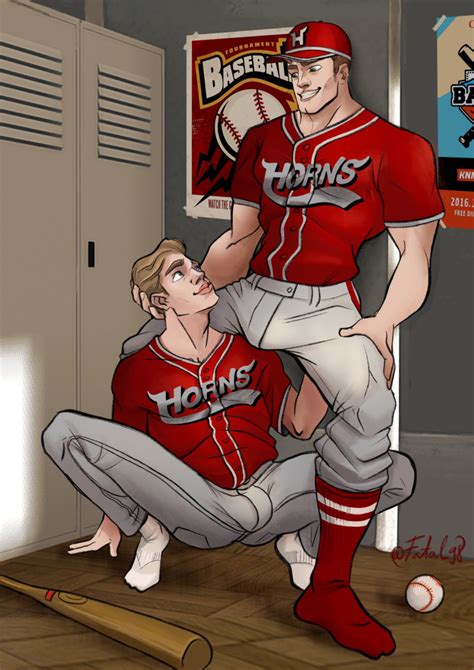 Rule 34 2boys Baseball Cap Baseball Player Baseball Uniform Big Bulge